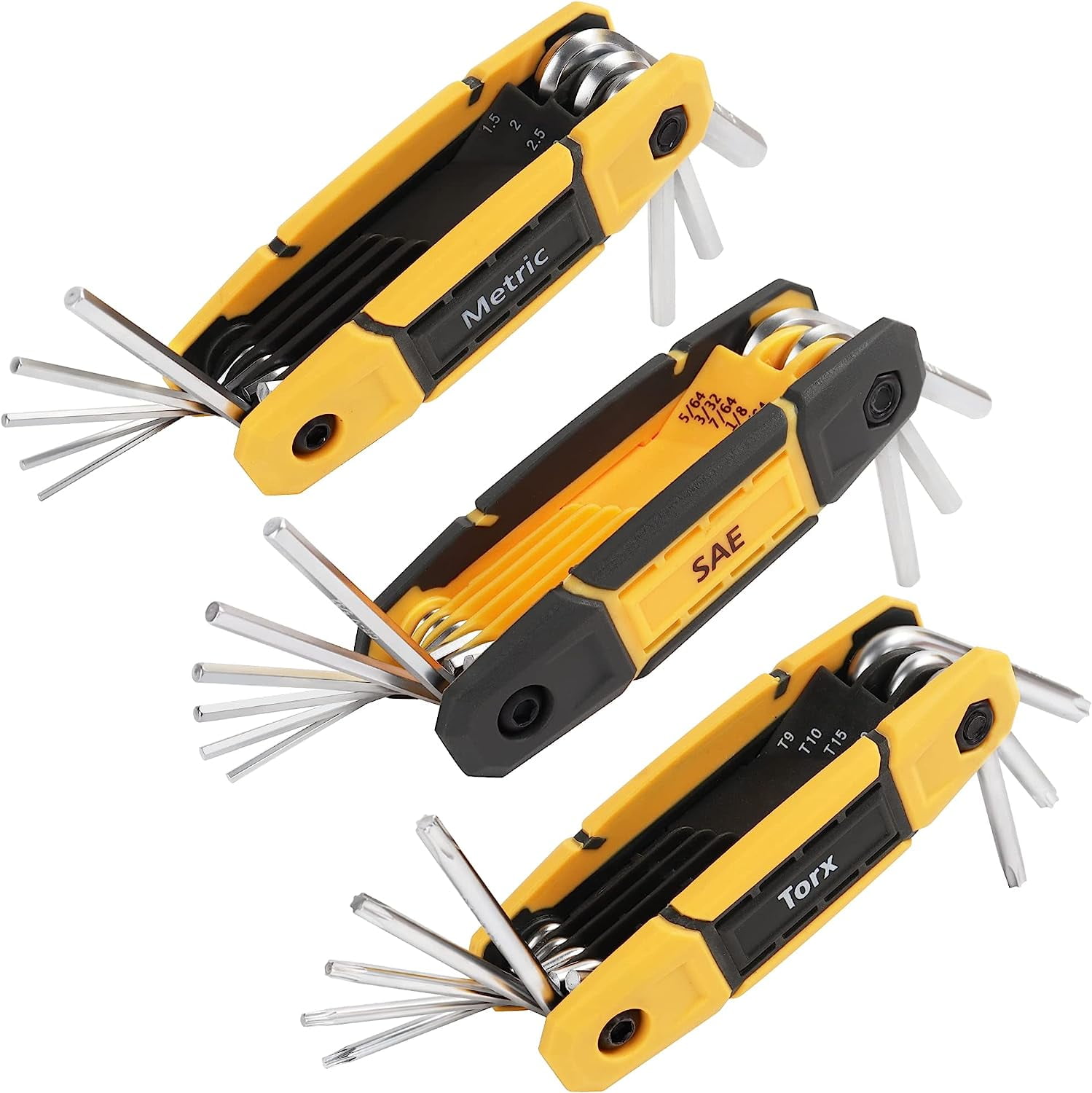 KAFEN-25 pcs Folding Allen Wrench Set | Metric & Standard SAE - Key ...