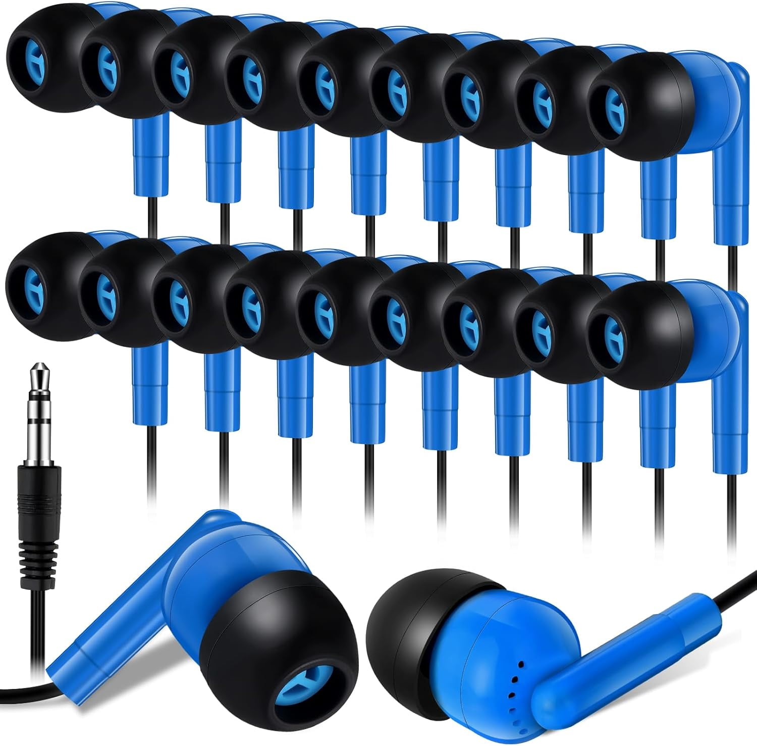 KAFEN-50 Pack Wired Earbuds Bulk for Classroom Ear Headphones Wired ...