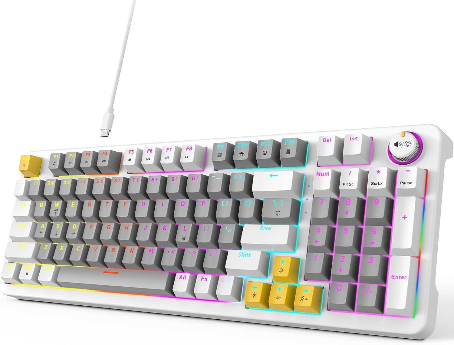 KAFEN-AK96 Mechanical Gaming Keyboard, Full Keys LED Backlit ...
