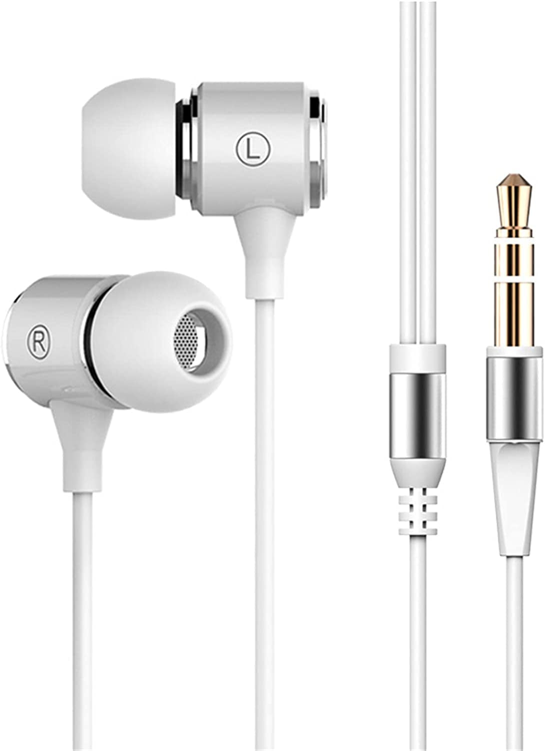 KAFEN-Long Cord Wired Earbuds no Microphone Headphones Watching tv with ...