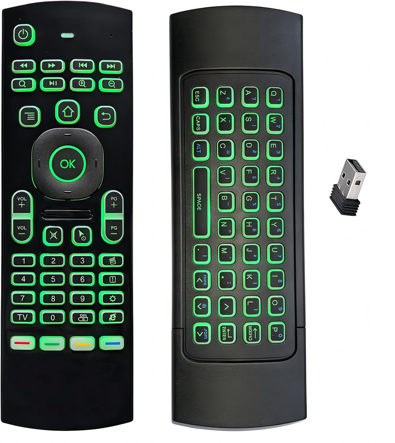 KAFEN-MX3 2.4G Air Remote Mouse Multifunctional with 7 Color Backlit ...