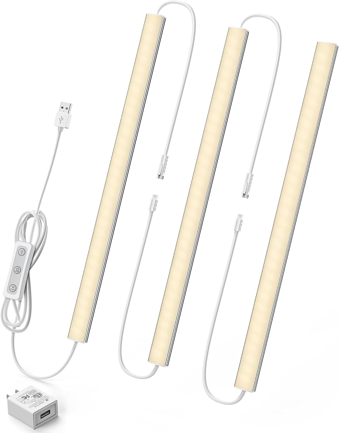 KAFEN-Under Cabinet Lighting Plug-in, Dimmable Under Counter Lights for ...