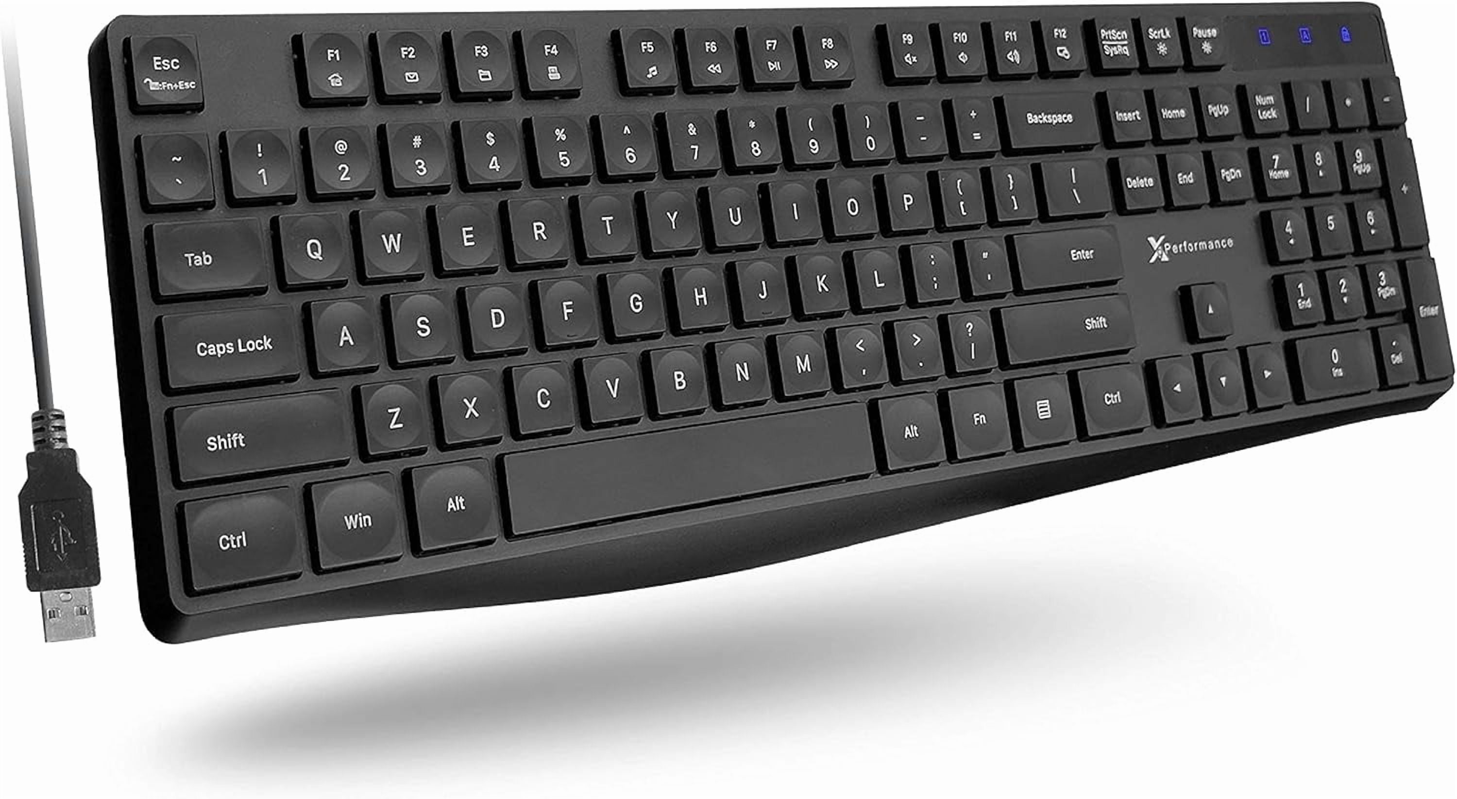 KAFEN-Wired Keyboard - Ultra Slim Full Size Ergonomic Computer Keyboard ...