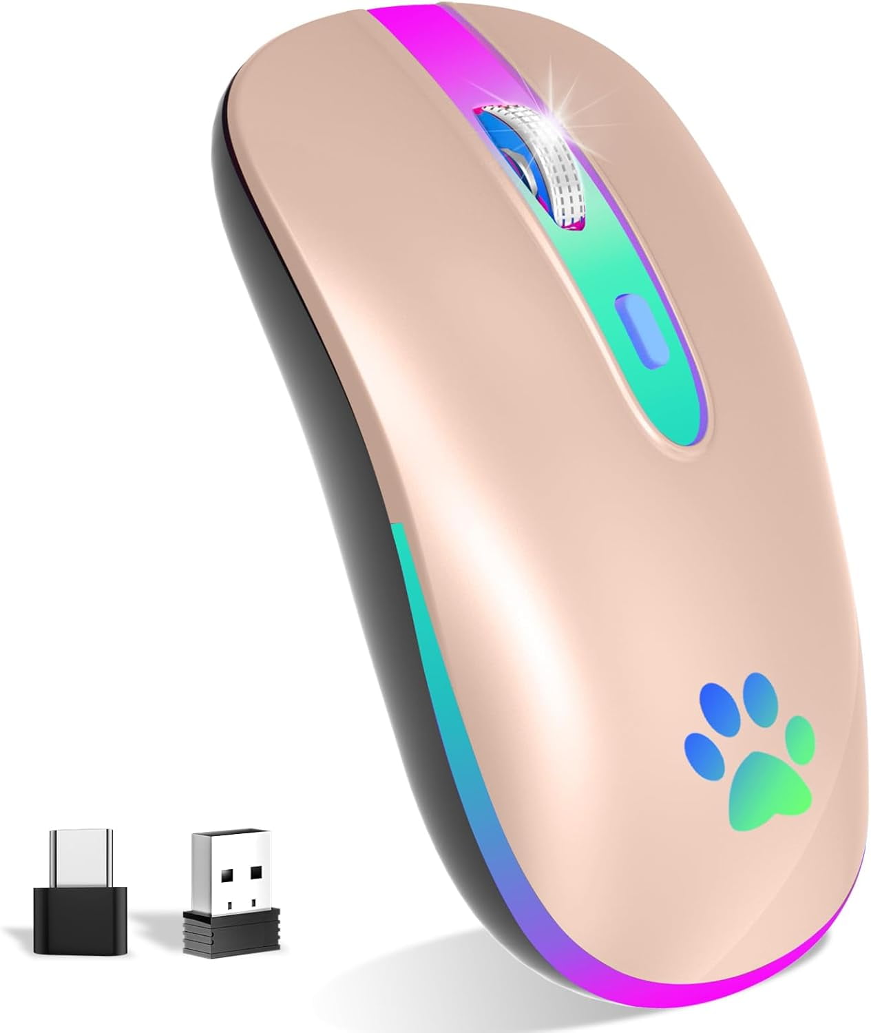 KAFEN-Wireless Mouse, Rechargeable LED Wireless Bluetooth Mouse ...
