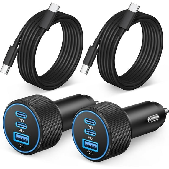 KAFEN-iPhone 17 16 15 Car Charger, 2 Pack 67W 3-Port Cigarette Lighter ...