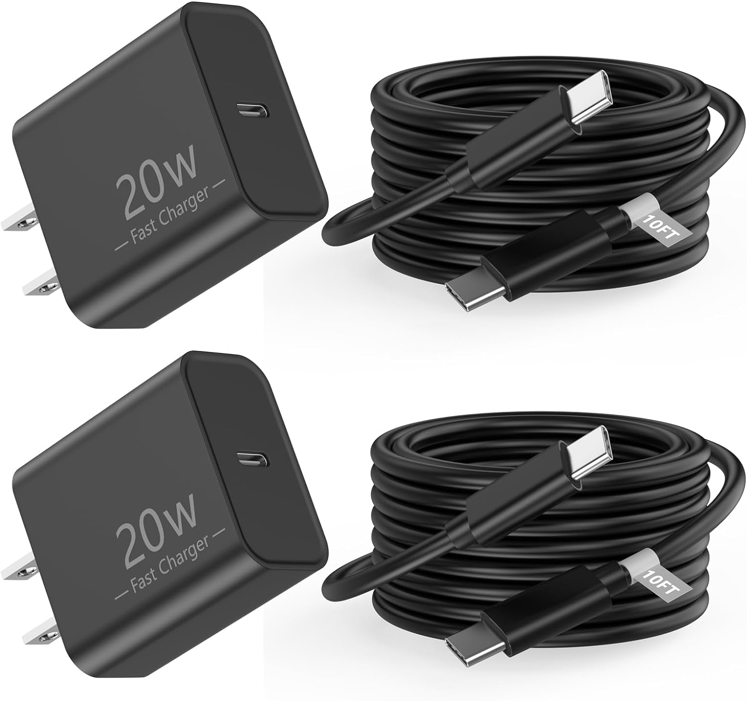 KAFEN-iPhone 17 16 15 Charger Fast Charging 10 FT, 2 Pack 20W USB C ...