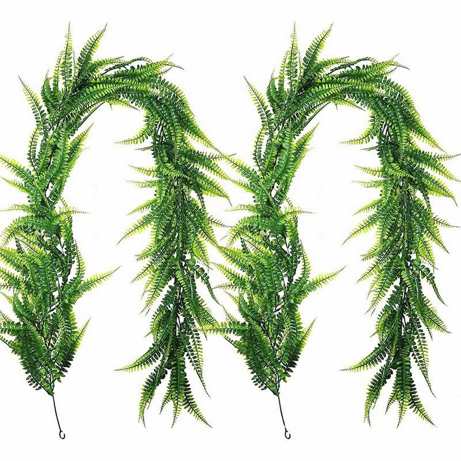 KAGAYD Artificial Hanging Ferns Garland Hanging Plant Greenery Garland ...