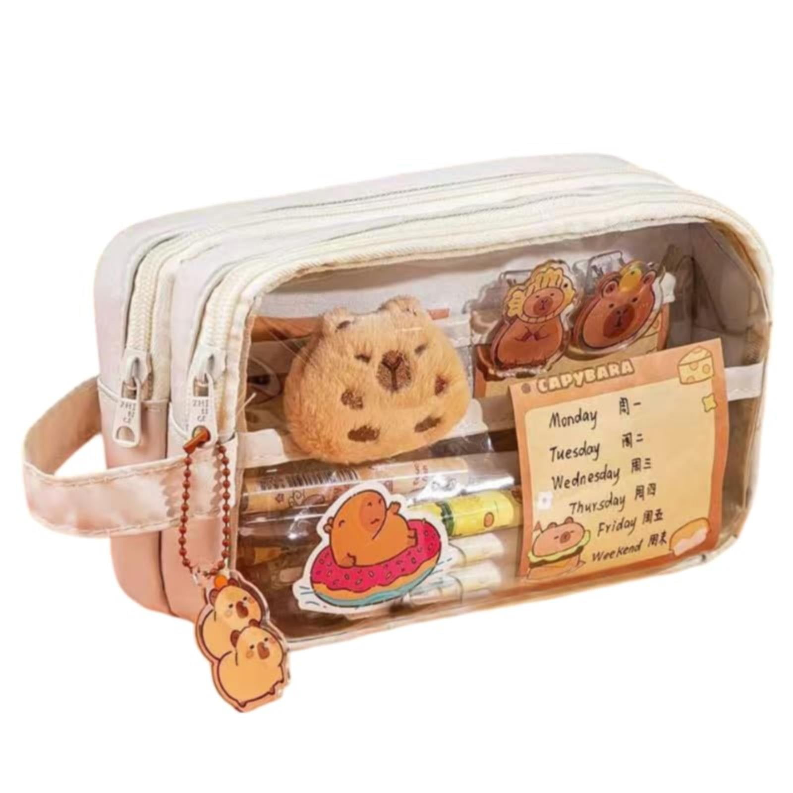 KAGAYD Clear Pencil Case With Cute Capybara Plush And Pins Aesthetic ... KAGAYD Clear Pencil Case With Cute Capybara Plush And Pins Aesthetic ...