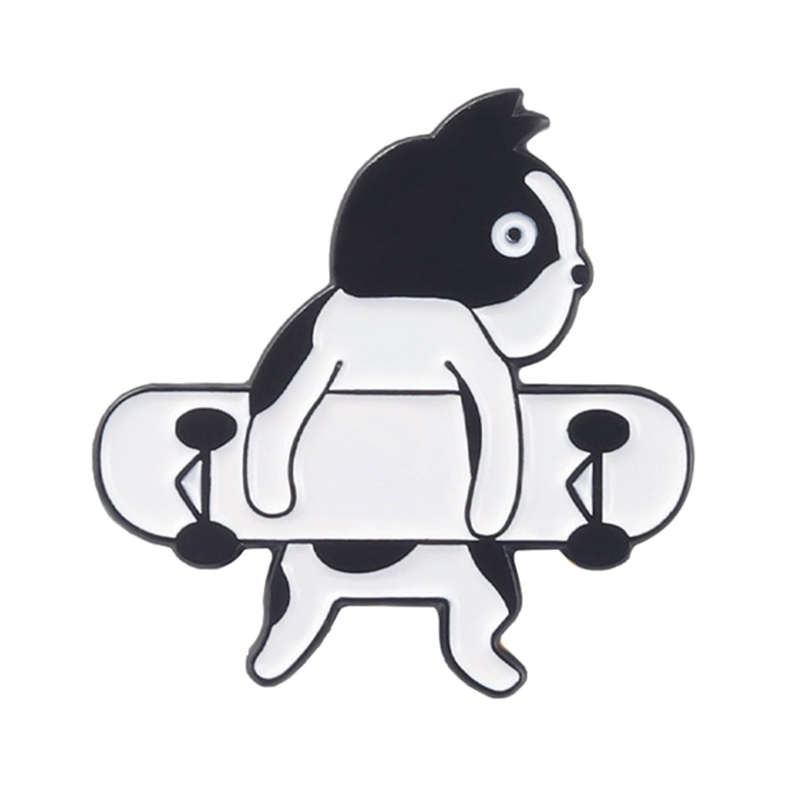 KAGAYD Funny Pet Dog Brooch Skateboard Shar Pei Metal Badge Custom ...