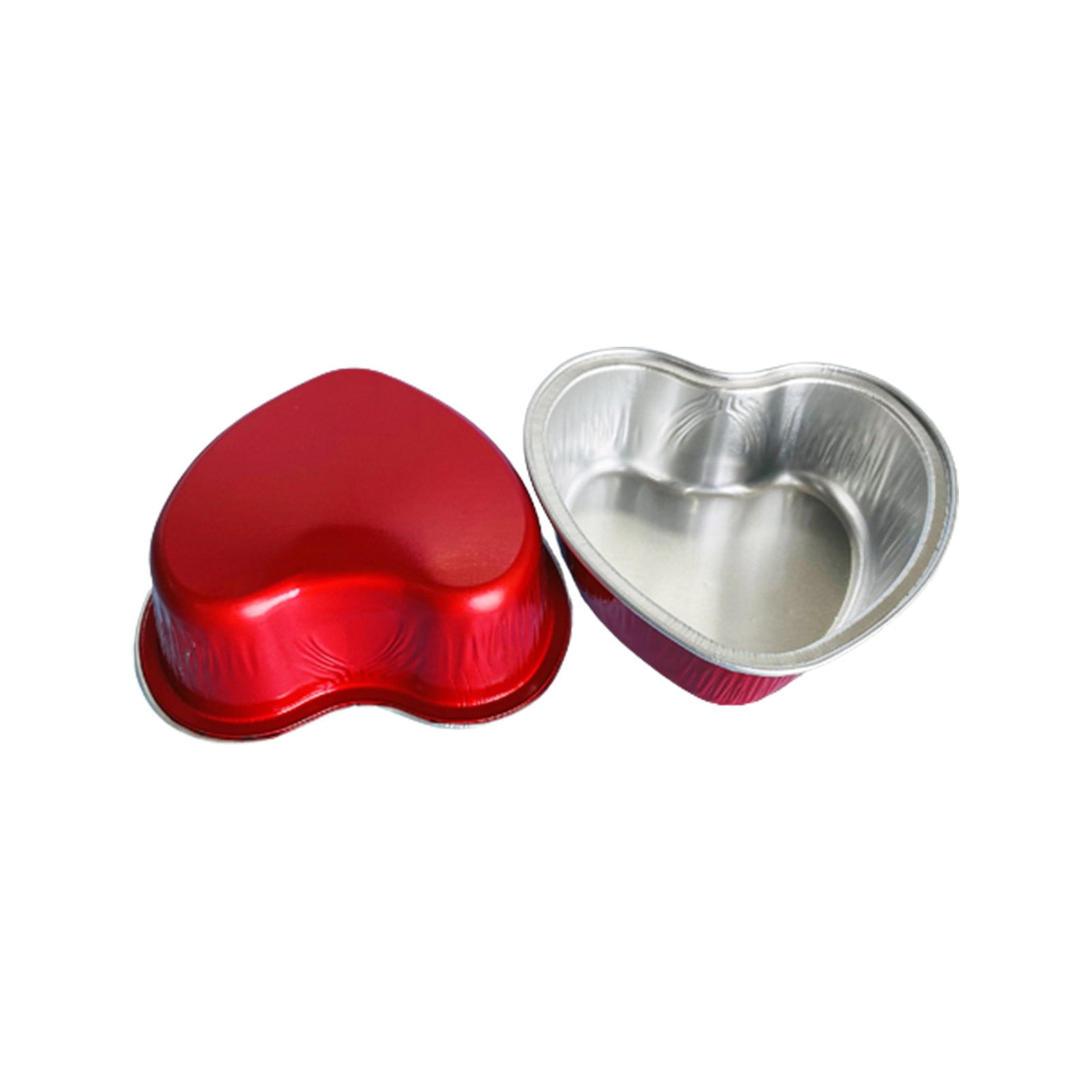 KAGAYD Heart Shaped Aluminum Foil Cake Pan Disposable Heart Shaped Cake ...