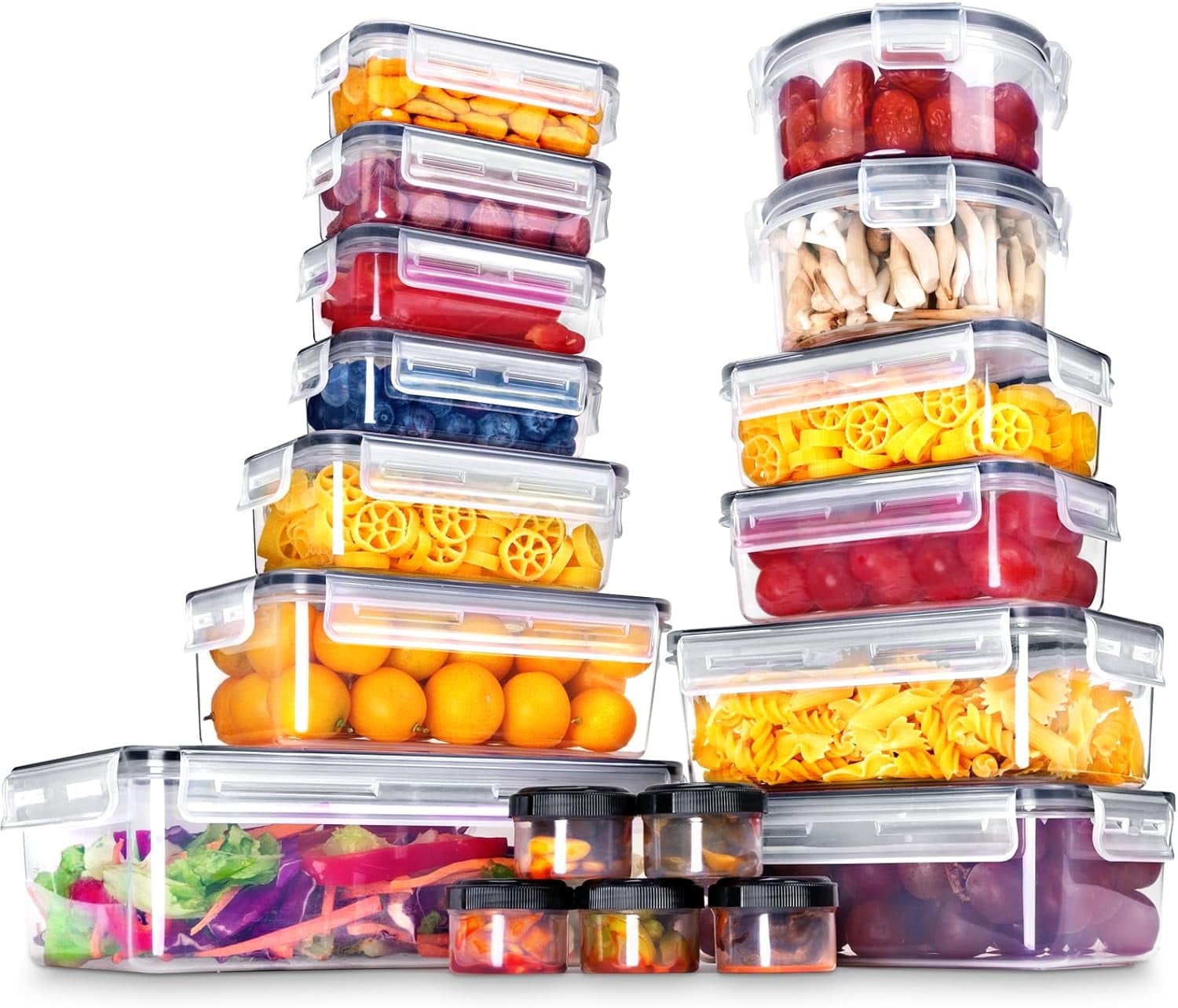 KAGUYA 36 PCS Food Storage Containers with Lids, Plastic Food ...