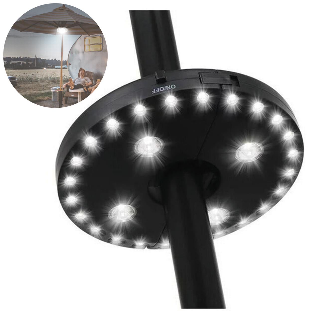 KAHOO Patio Umbrella Lights 28 LED Battery Operated Umbrella Pole ...