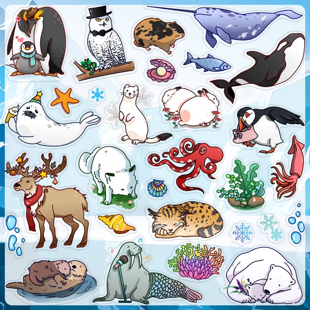 KAHSHEEN Animals Gel Window Clings Stickers - Thick Window Cling for ...