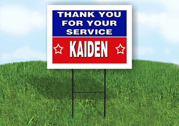 KAIDEN THANK YOU SERVICE 18 in x 24 in Yard Sign Road Sign with Stand ...