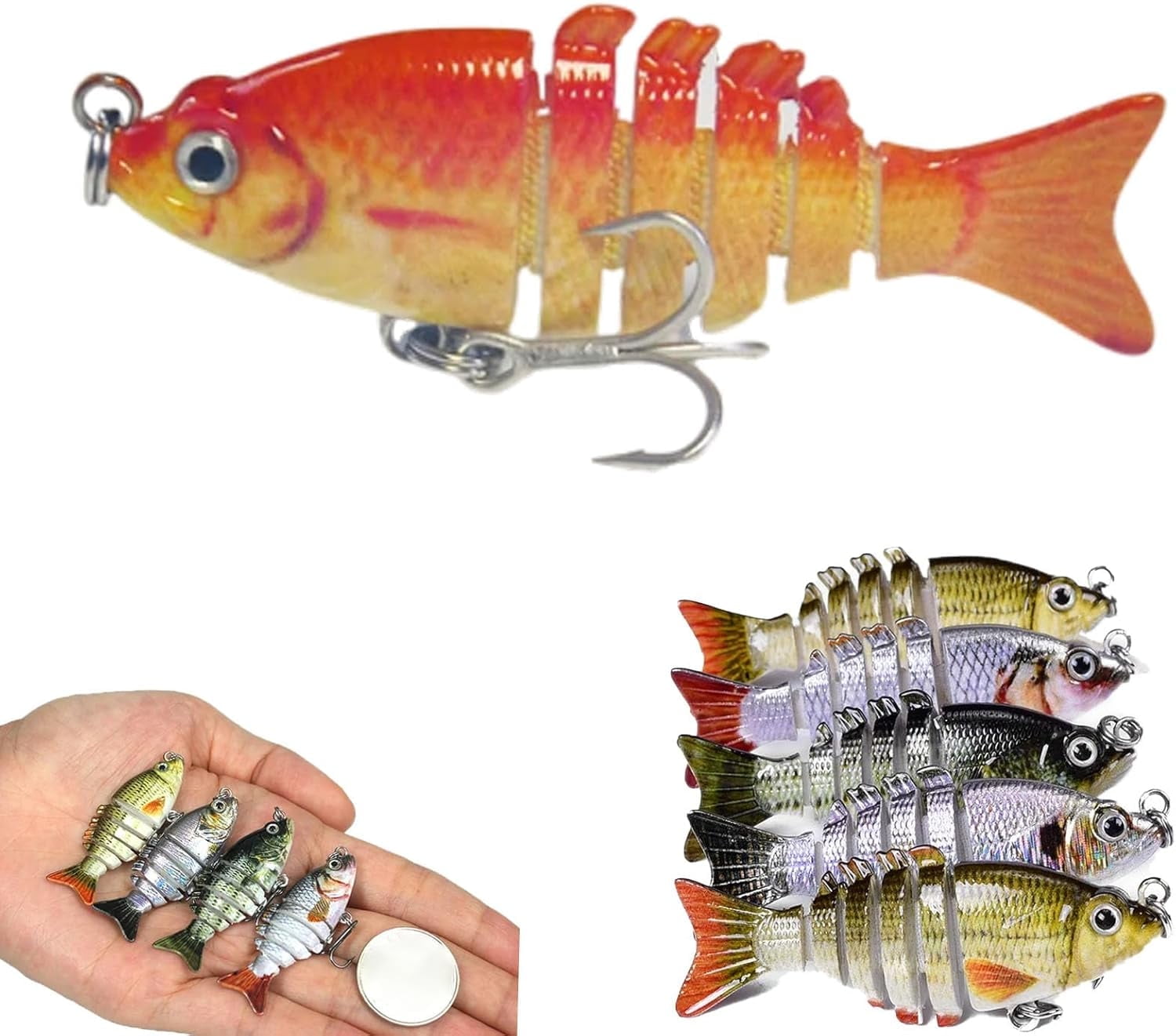 KAIEN Fishing Gear - Bionic Swimming Bait, 2'' Bionic Swimming Lure ...