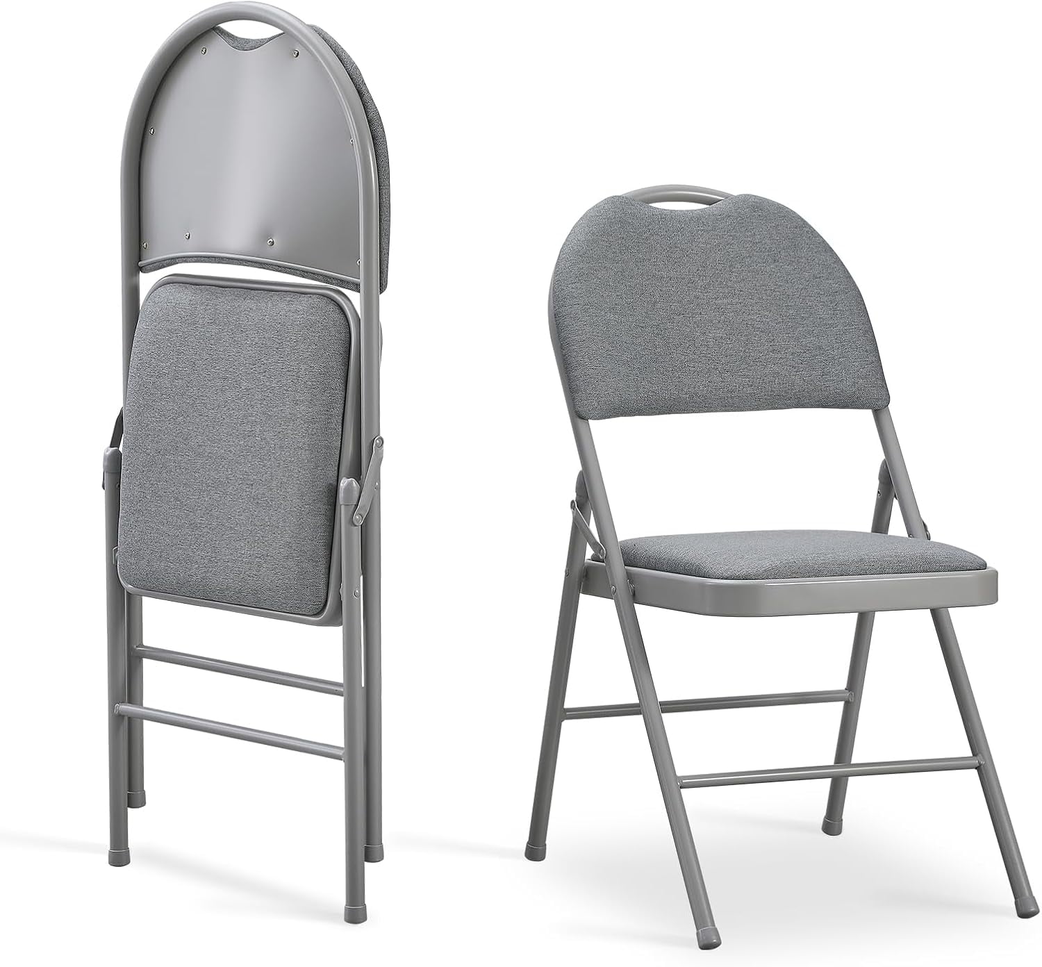 KAIHAOWIN High Back Folding Chairs Set of 2 Padded Foldable Comfortable ...