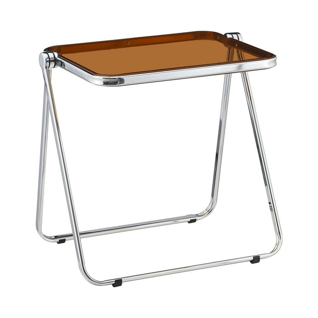 KAIHAOWIN Teal Small Folding Table – Acrylic Modern TV Tray for Snacks ...