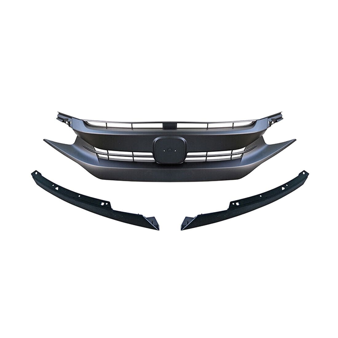 KAIHUIXING 10Th Gen Style Matte Black Front Hood Grille +Eyebrows ABS ...