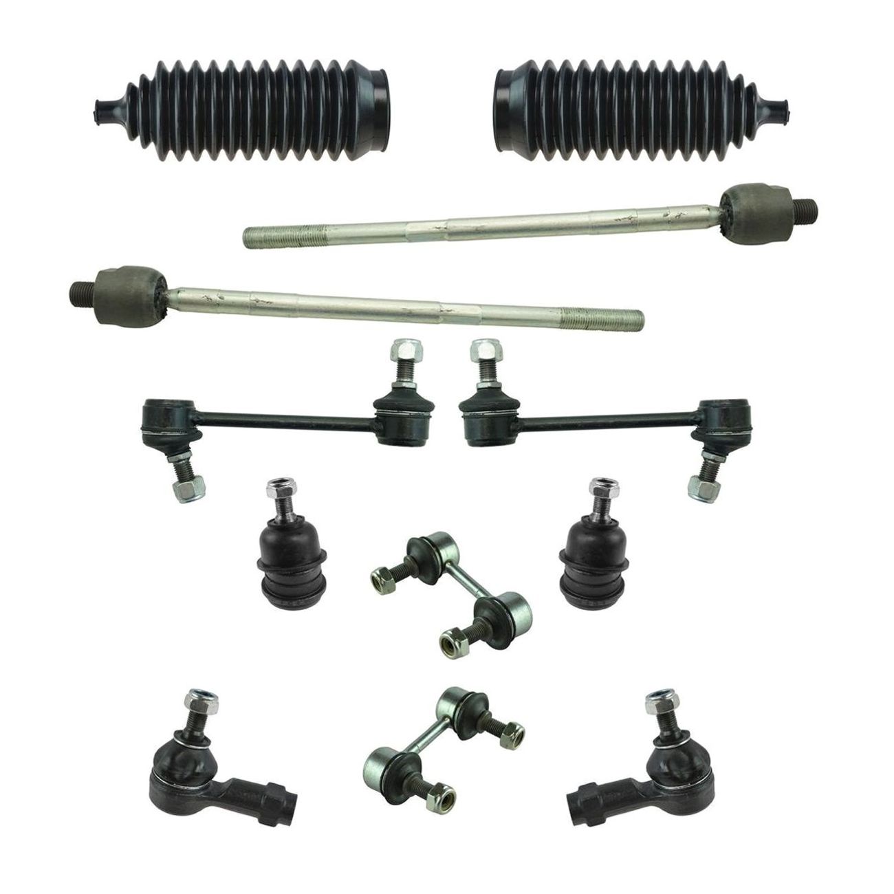 KAIHUIXING 12pc Steering & Suspension Kit Ball Joints Tie Rod Ends Sway ...