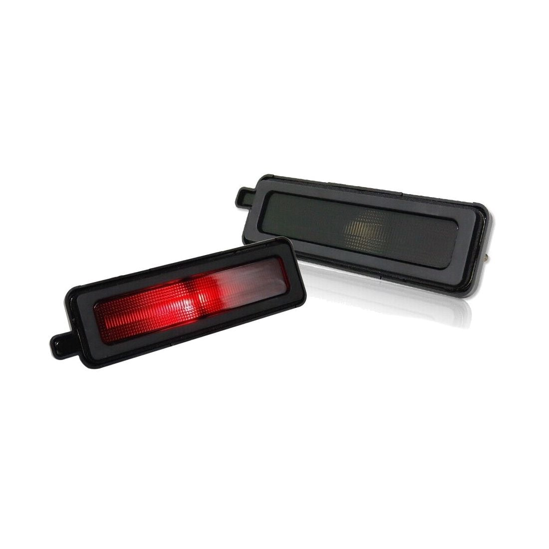 KAIHUIXING 2X Smoked Red Rear Bumper Side Marker Lights ABS+Pc Bulbs ...