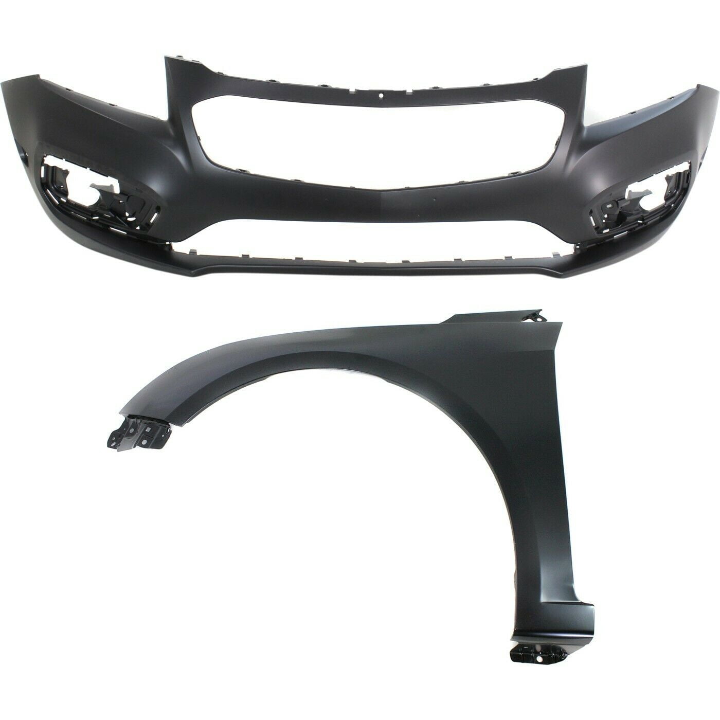 KAIHUIXING 2pcs Front Unfinished Steel / Plastic Bumper Cover Fascias ...