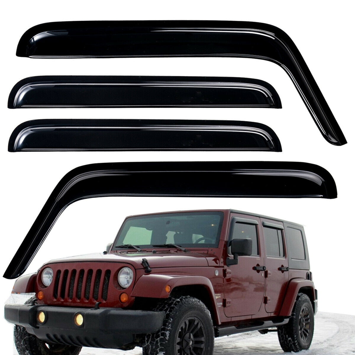 KAIHUIXING 4pcs Sun Rain Wind Deflectors Door Window Visors Outside ...