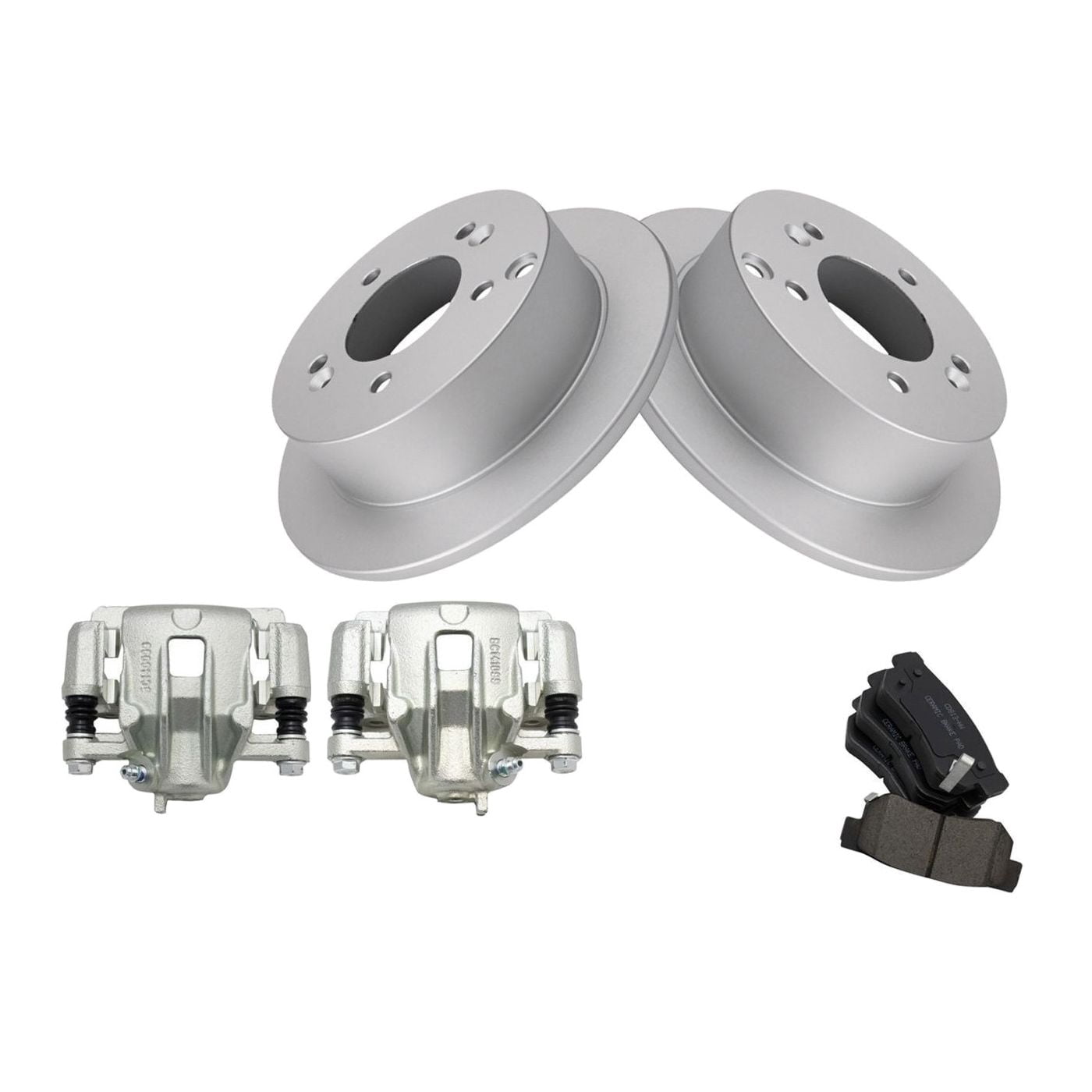 KAIHUIXING Rear Ceramic Brake Pad Coated Rotor & Caliper Kit w/Fluids ...