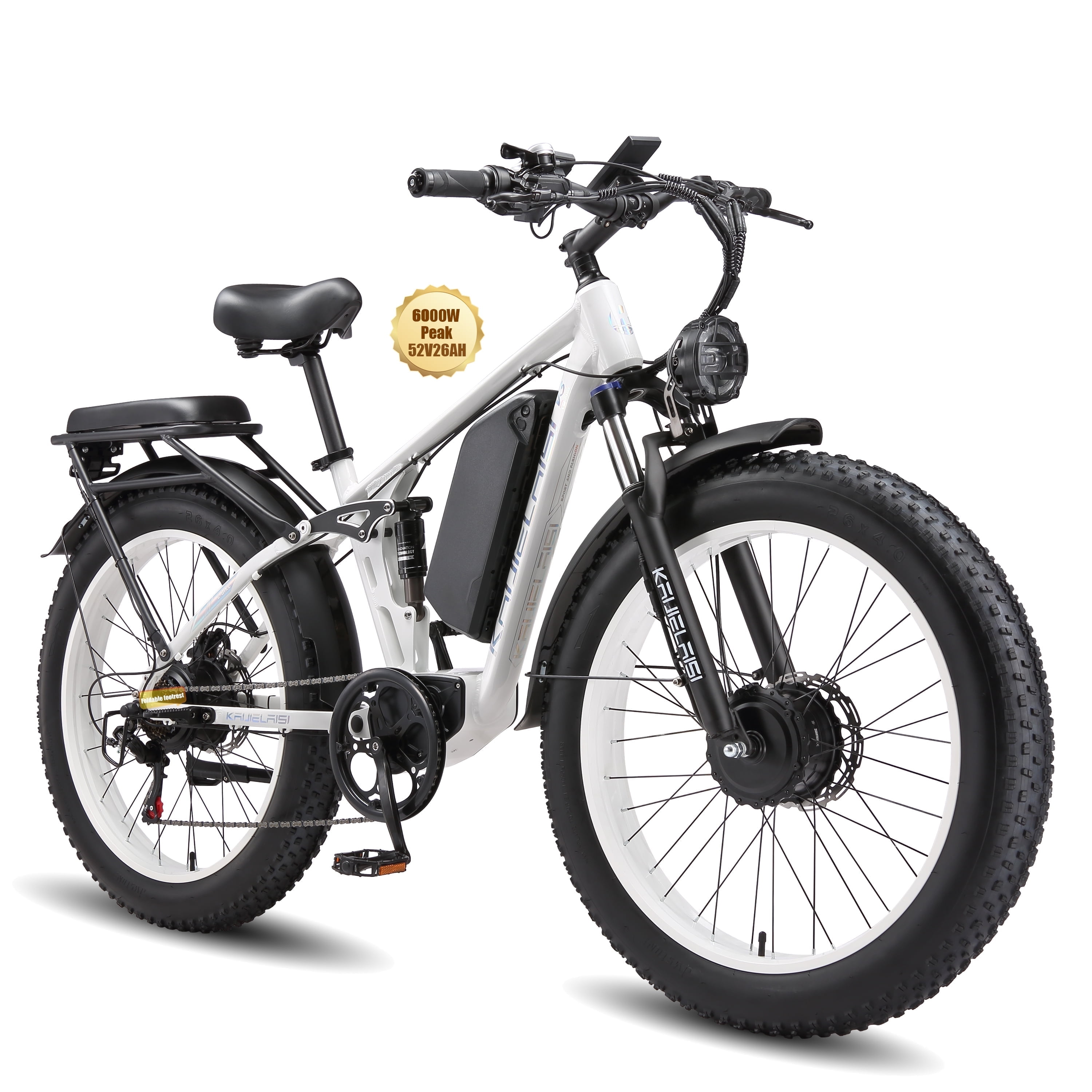 KAIJIELAISI Electric Bike for Adults,AWD Ebikes Dual Motor Peak 6000W ...