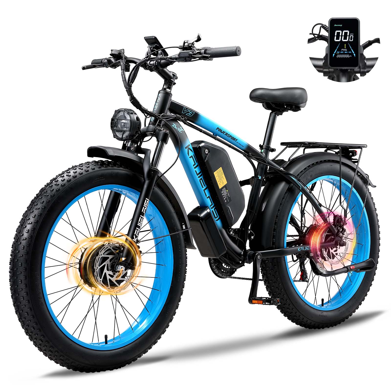 26 Inch Fat Tire Bike, Full 21 Speed Mountain Bike, Dual Disc Brake ...
