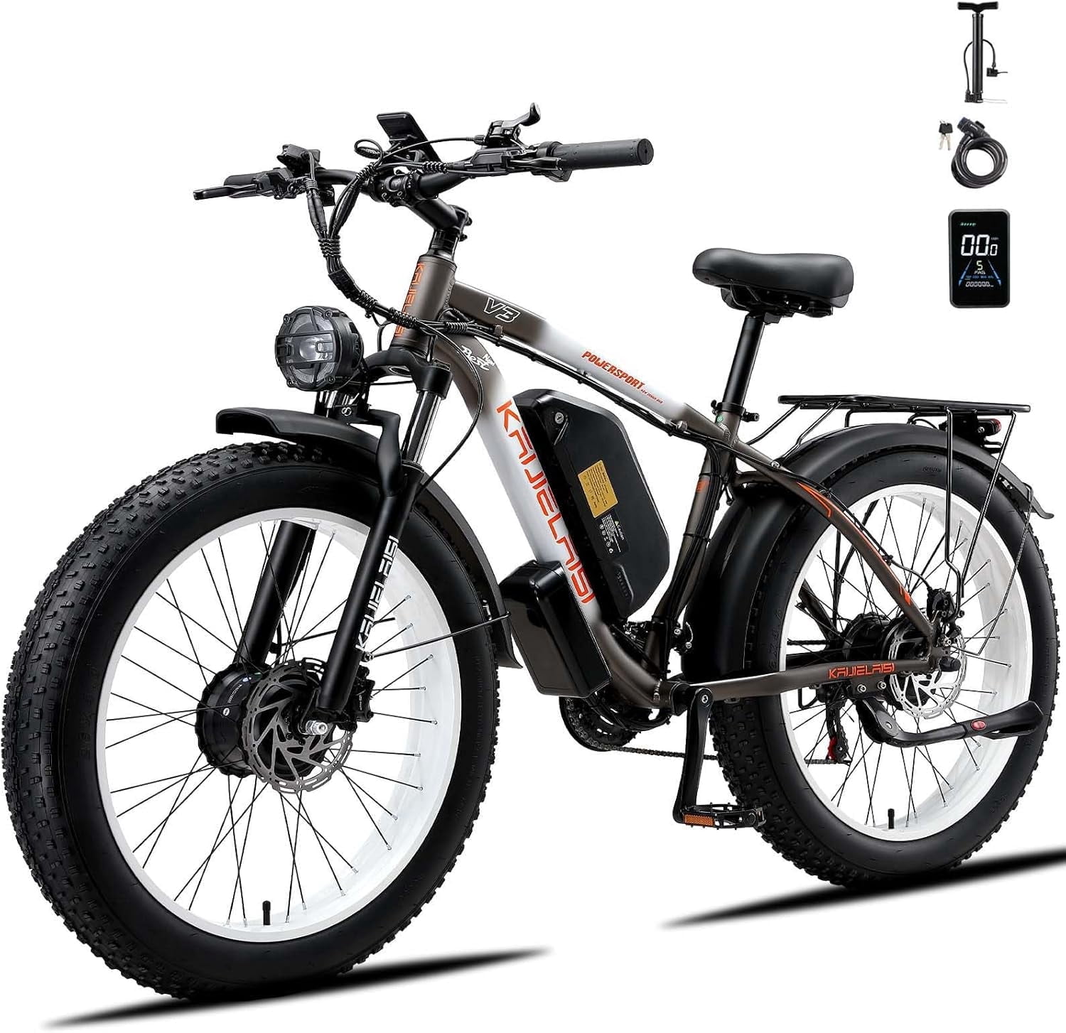 KAIJIELAISI Electric Bike for Adults Dual Motor AWD Mountain Electric ...