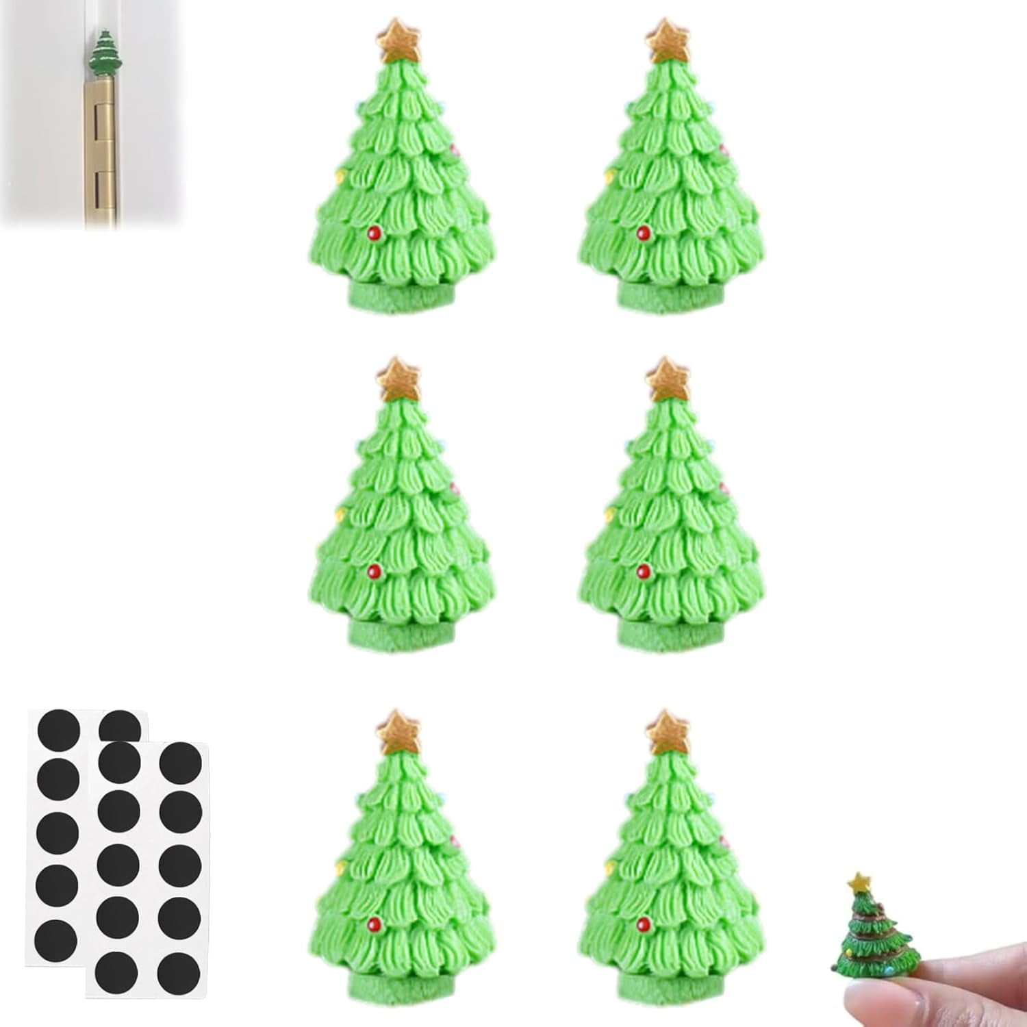 KAIKAIK Christmas Tree Hinge Decoration, Christmas Hinge Toppers, Mini ...