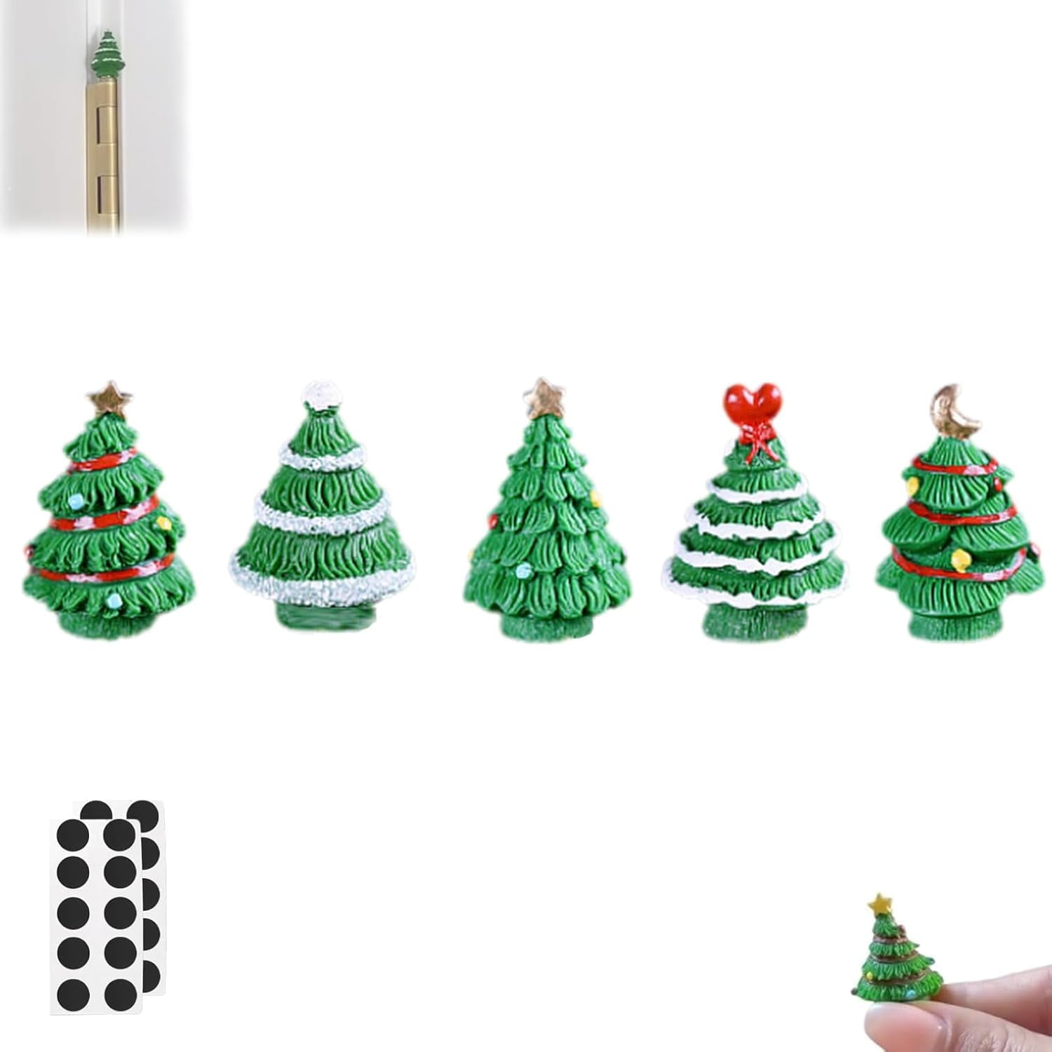 KAIKAIK Christmas Tree Hinge Decoration, Christmas Hinge Toppers, Mini ...