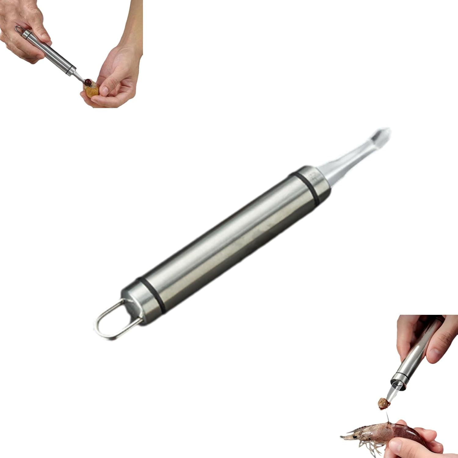 KAIKAIK Multi-Functional Stainless Steel Corer, Shrimp Line Remover ...
