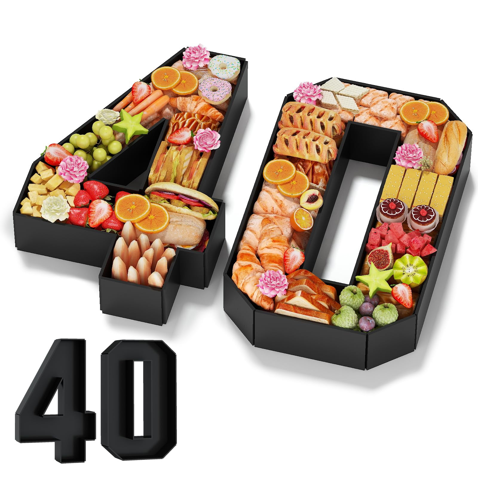 KAINSY 40 Cardboard Numbers for Charcuterie SMRNumbers Fillable Black ...