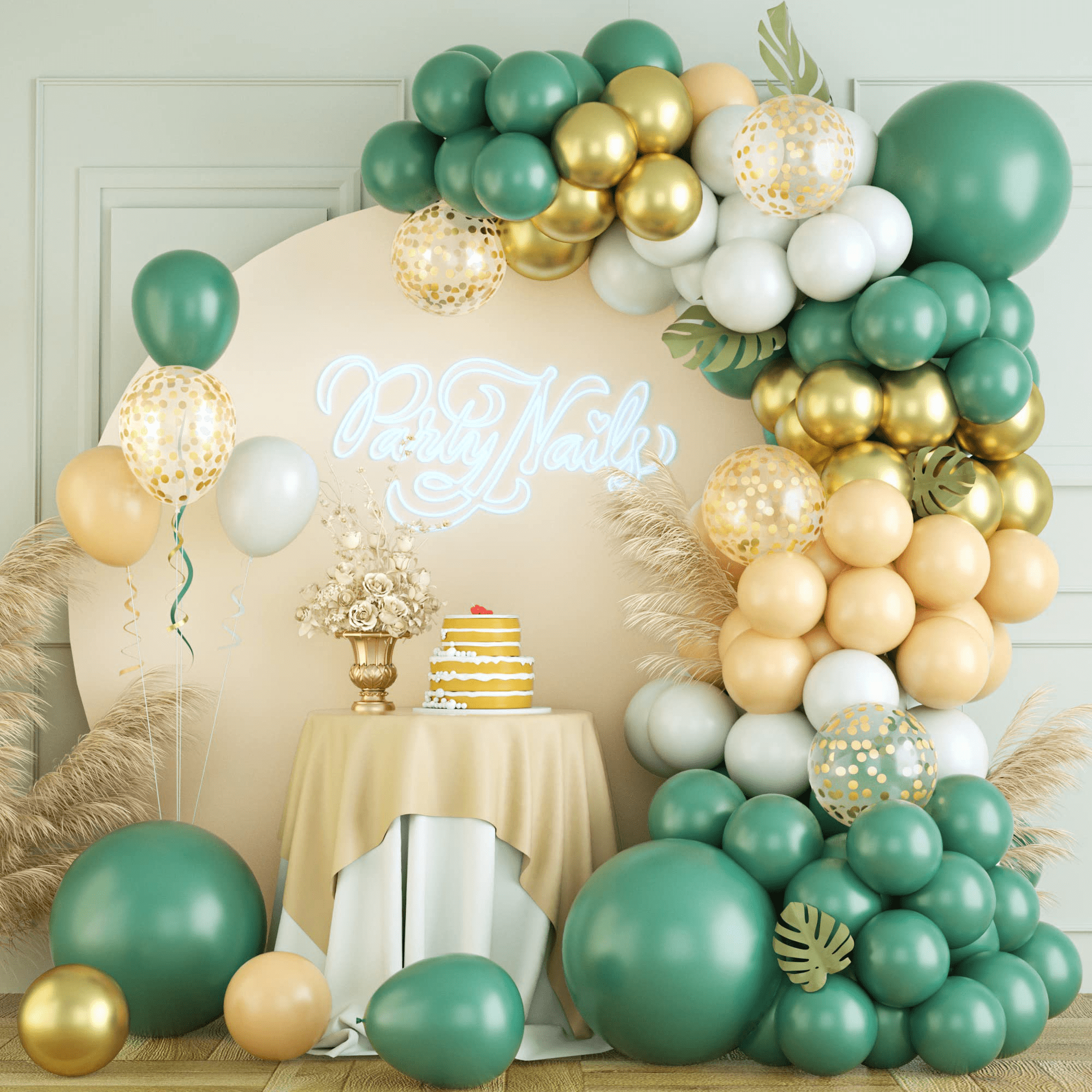 KAINSY Balloon Garland Kit Sage Green Olive Green Nude White and Gold ...