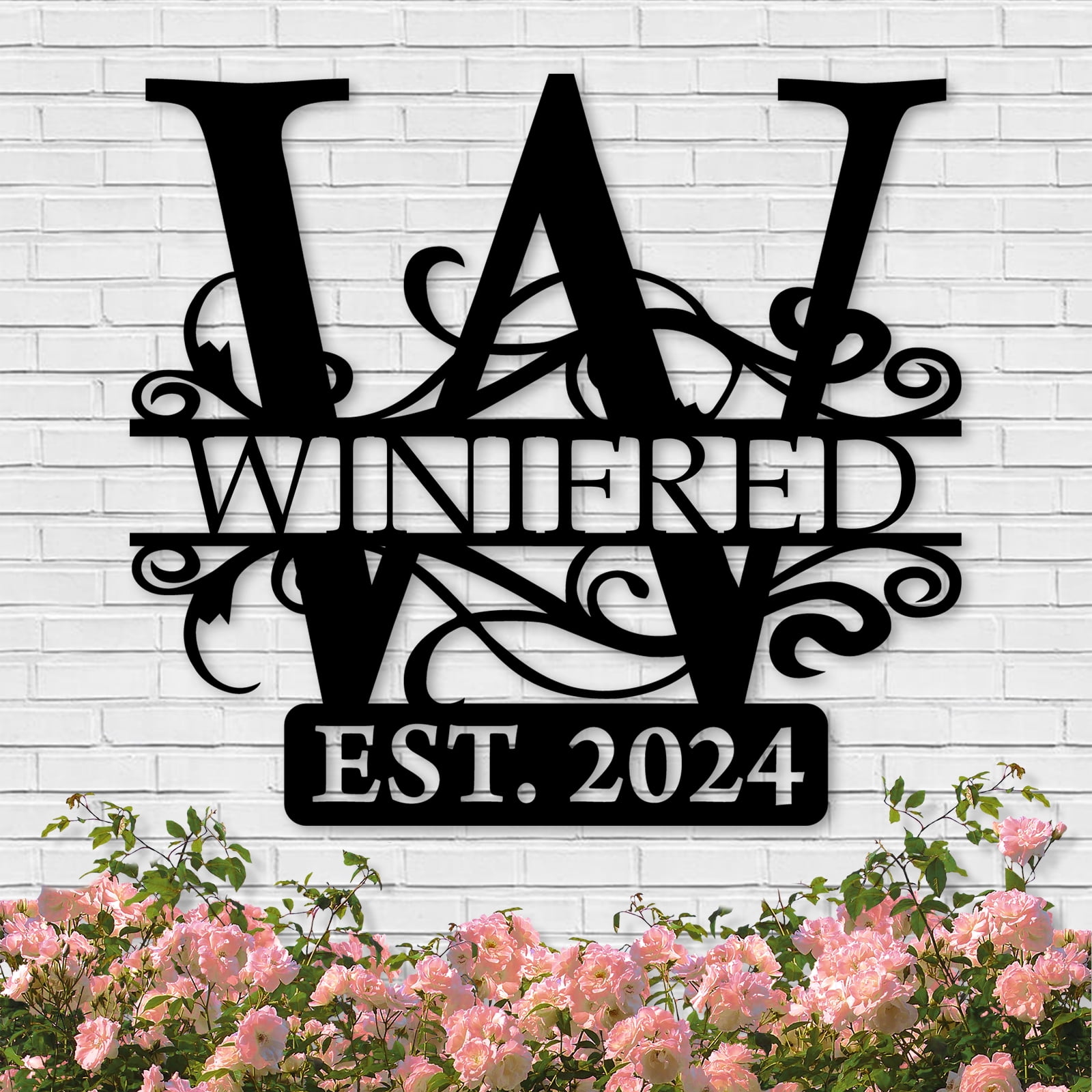 KAINSY Custom Metal Signs | Last Name Sign | Split Letter Monogram Wall ...
