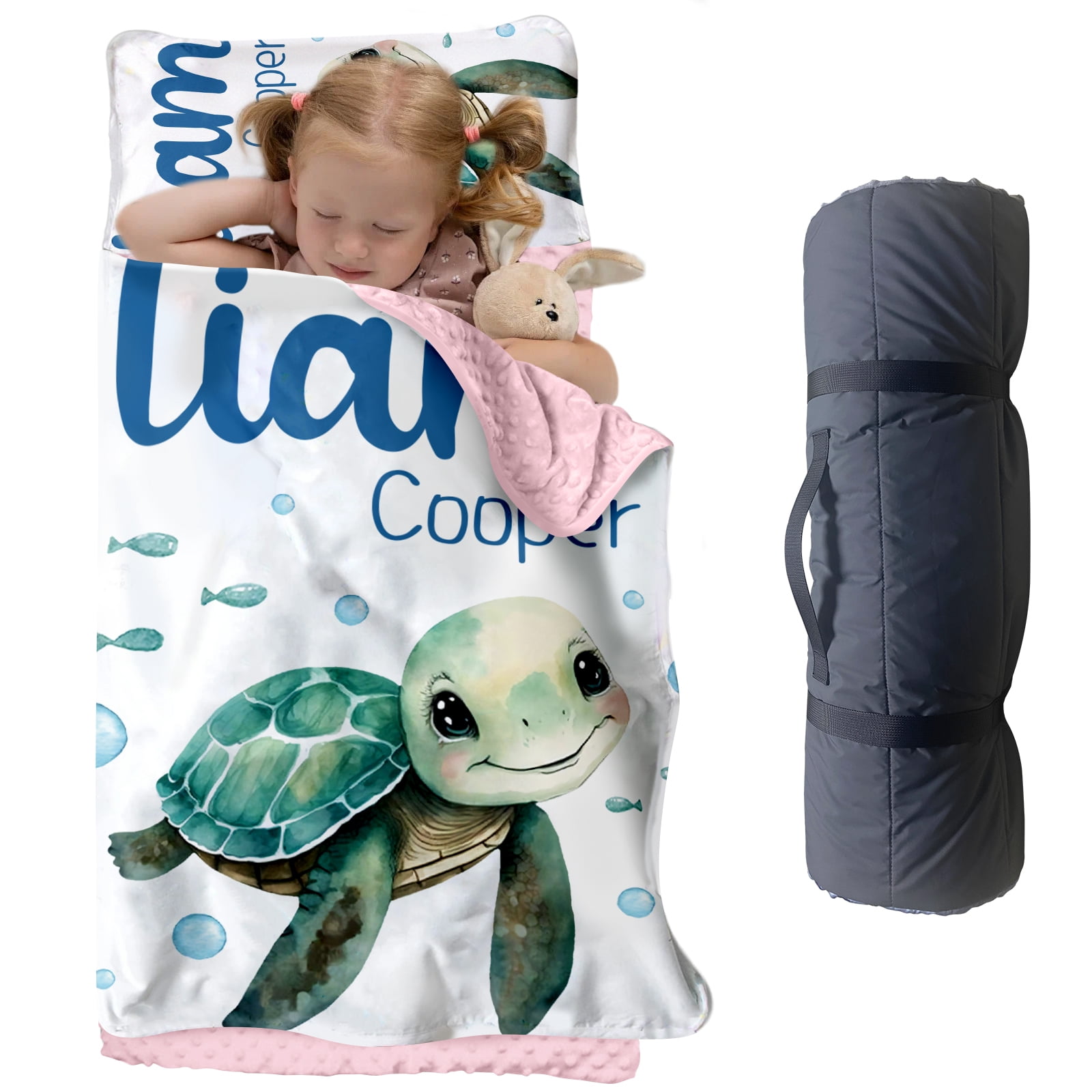 KAINSY Custom Name Toddler Nap Mat, Ocean World Theme with Big Cute Sea ...