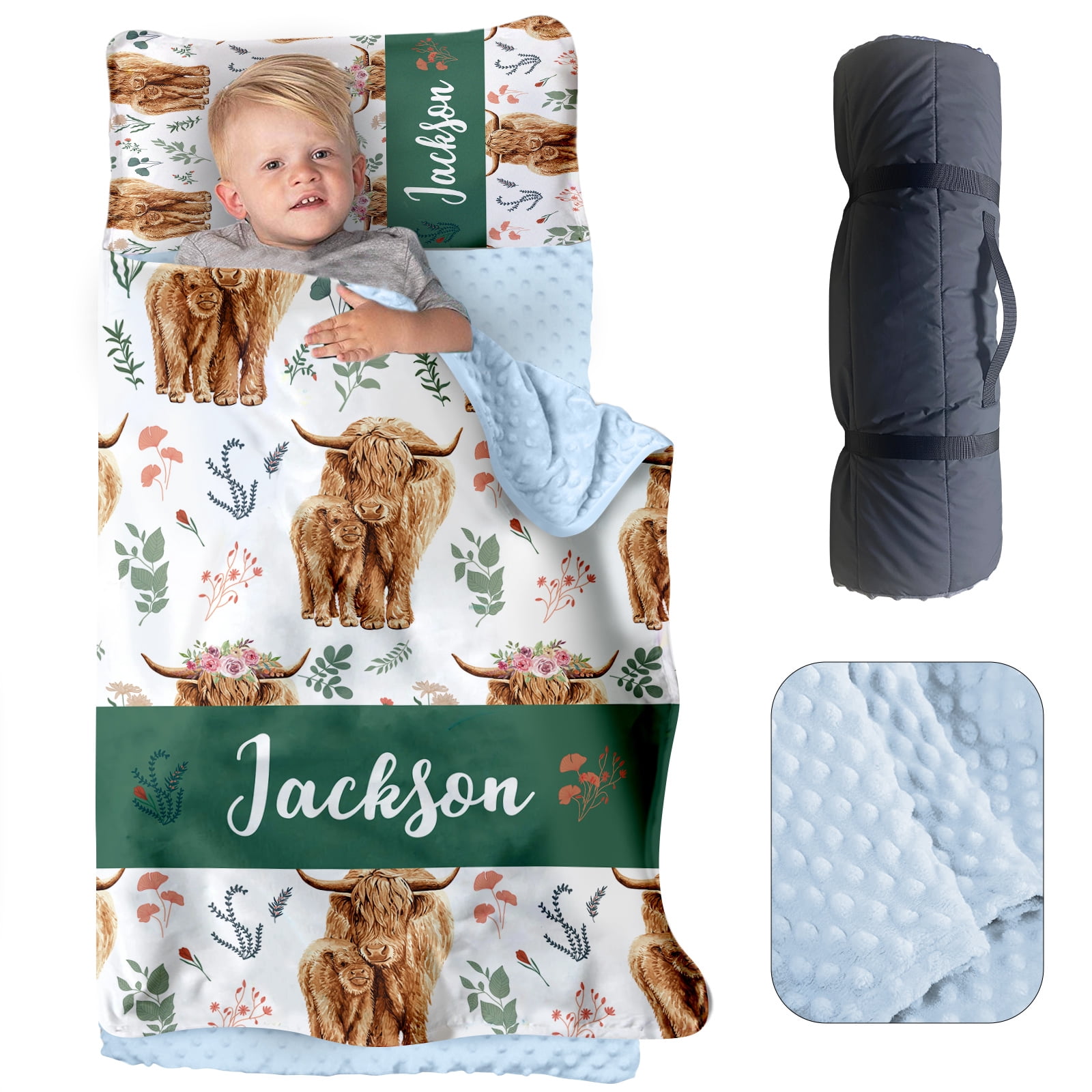 KAINSY Custom Toddler Nap Mat with Blanket and Pillow Case for ...