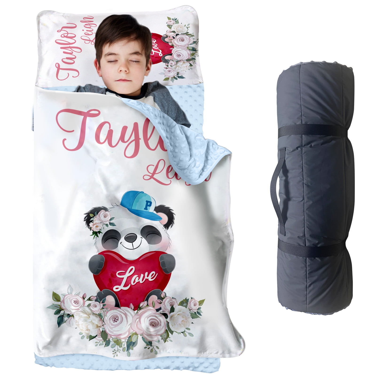 KAINSY Custom Toddler Nap Mat with Blanket for Preschool Kindergarten ...