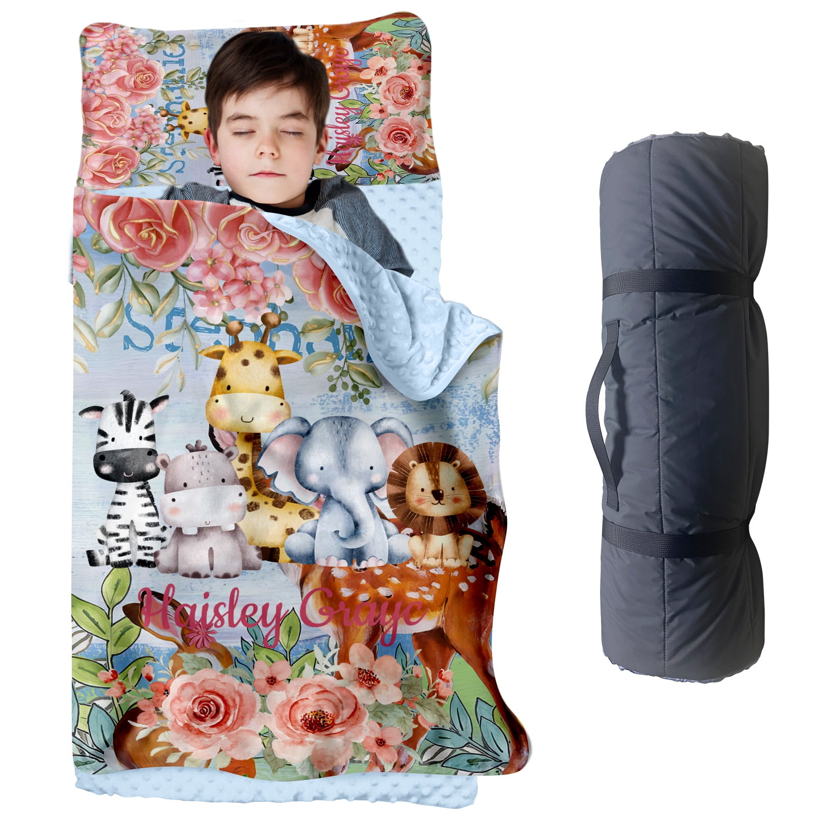 KAINSY Custom Toddler Nap Mat with Blanket for Preschool Kindergarten ...