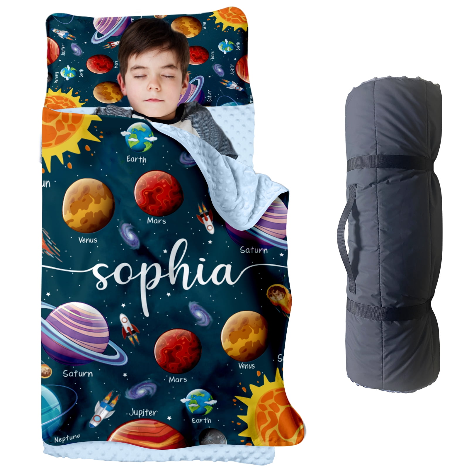 KAINSY Custom Toddler Nap Mat With Personalized Name - Sleeping Bag for ...
