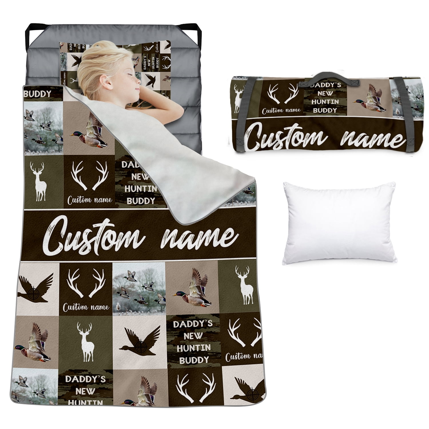 KAINSY Custom Toddler Nap Mat for Preschool, Personalized Name Deer ...