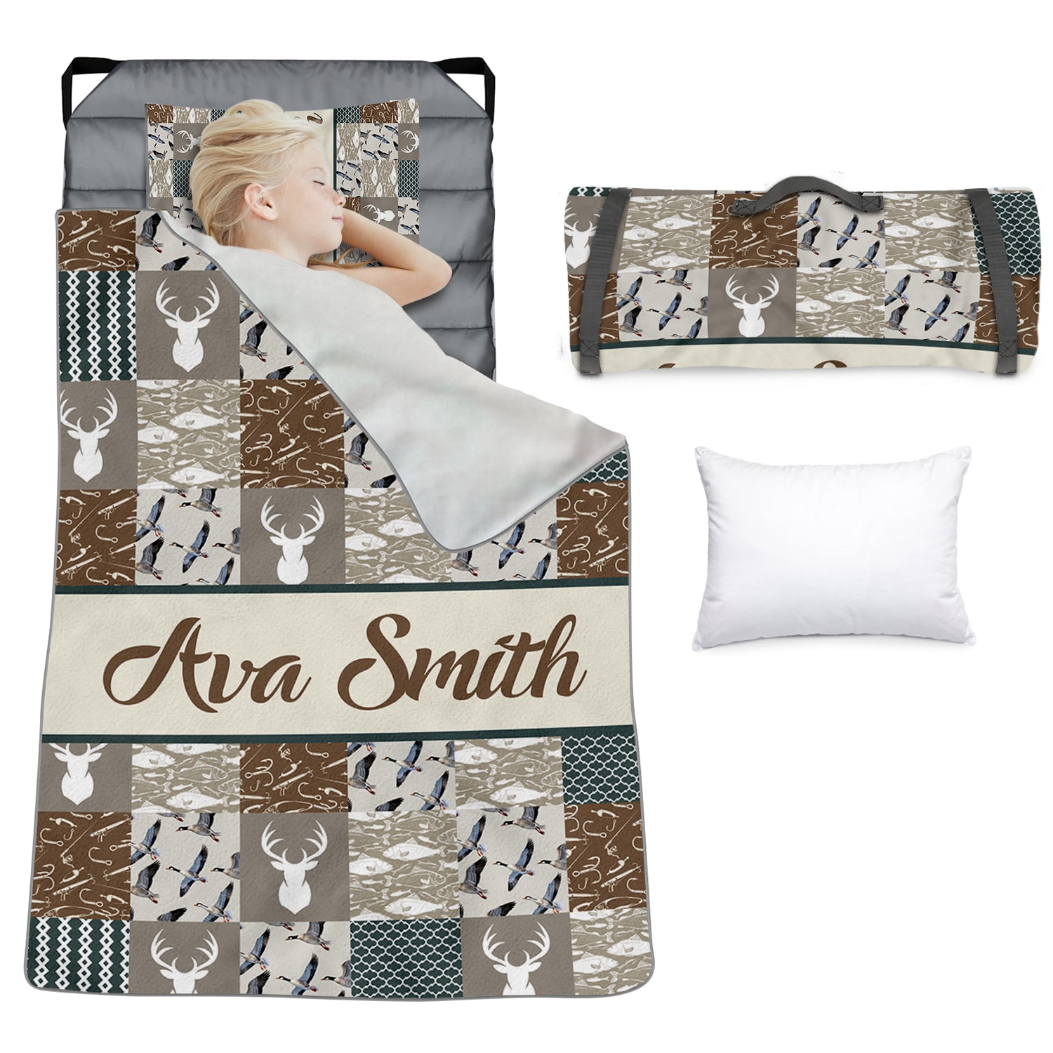 KAINSY Custom Toddler Nap Mat for Preschool, Personalized Name Mallard ...