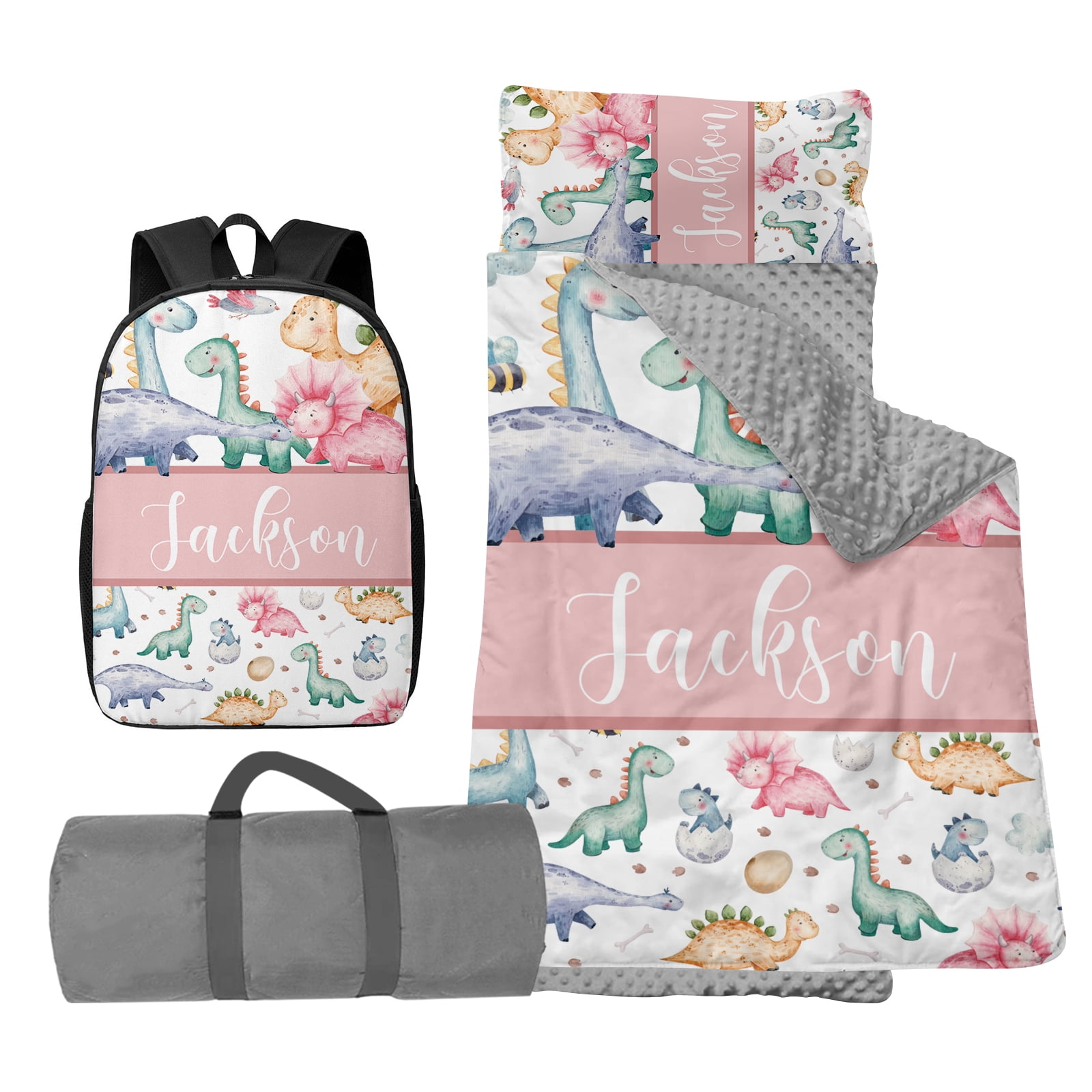 KAINSY Custom Toddler Nap Mat Set,Preschool Backpack Set,Watercolor ...