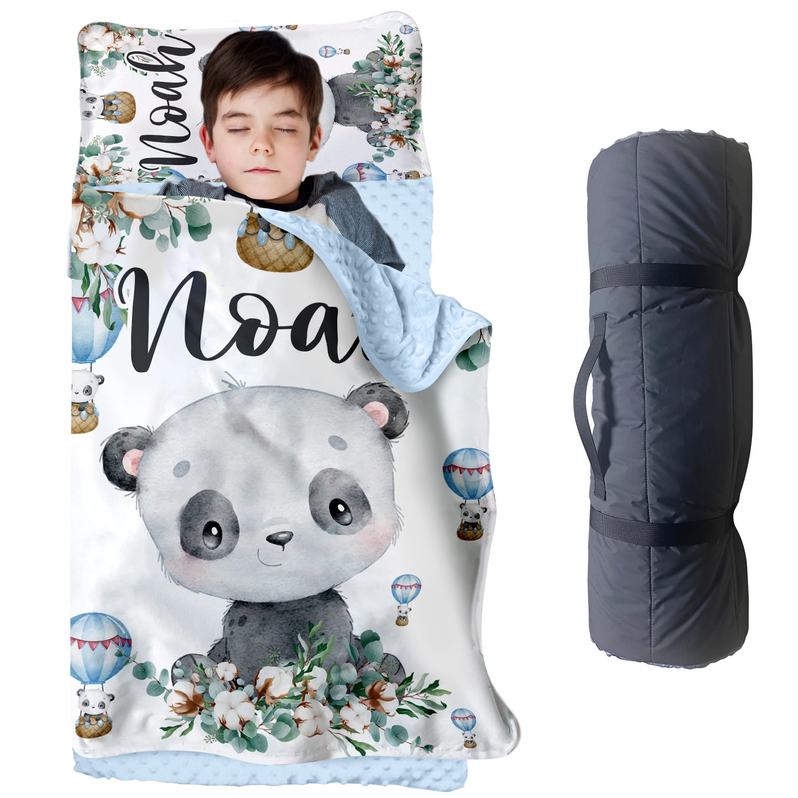 KAINSY Customized Toddler Nap Mat, Baby Panda Nap Mats with Pillow ...