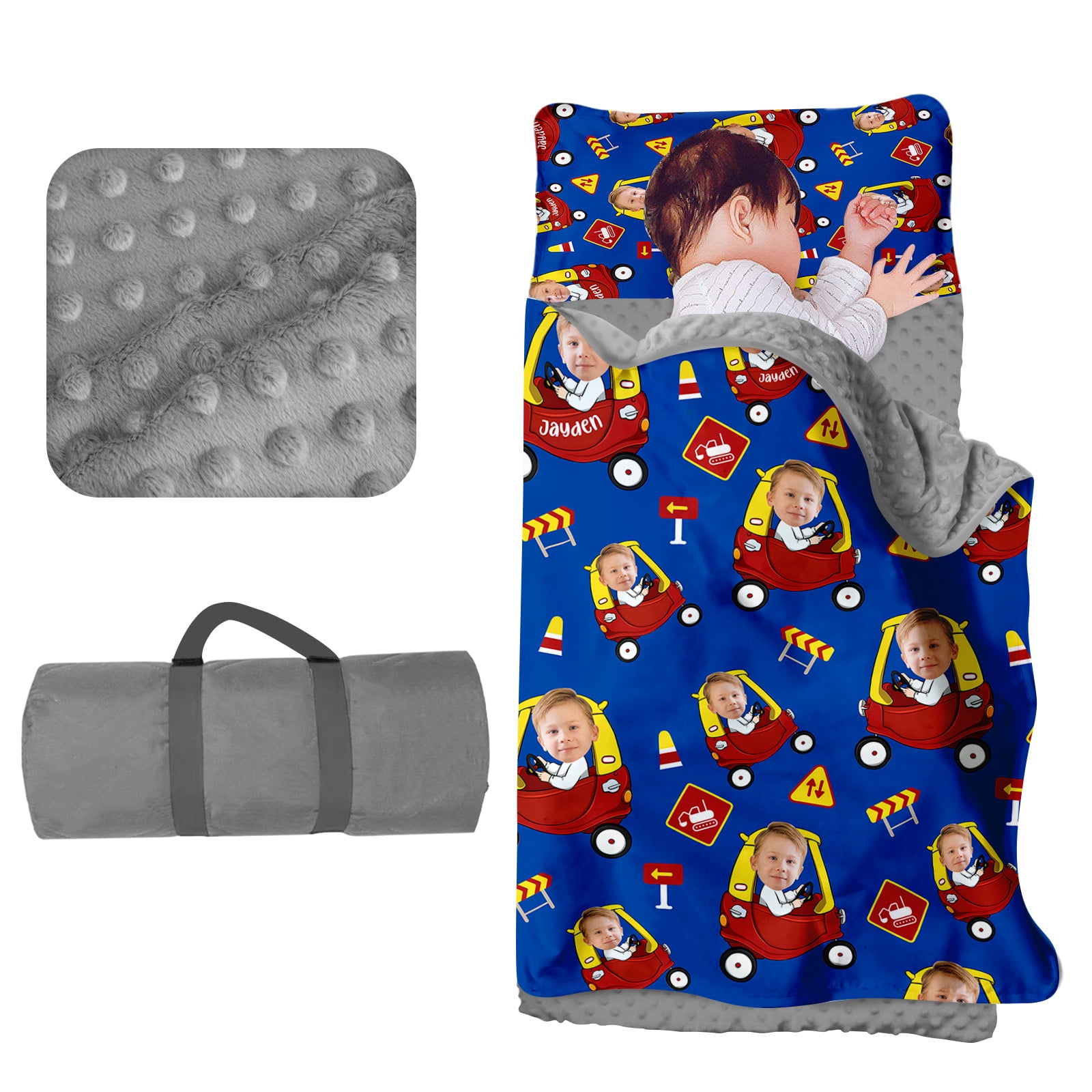 KAINSY Evulum Custom Toddler Nap Mat for Daycare, Boy Travel Sleeping ...