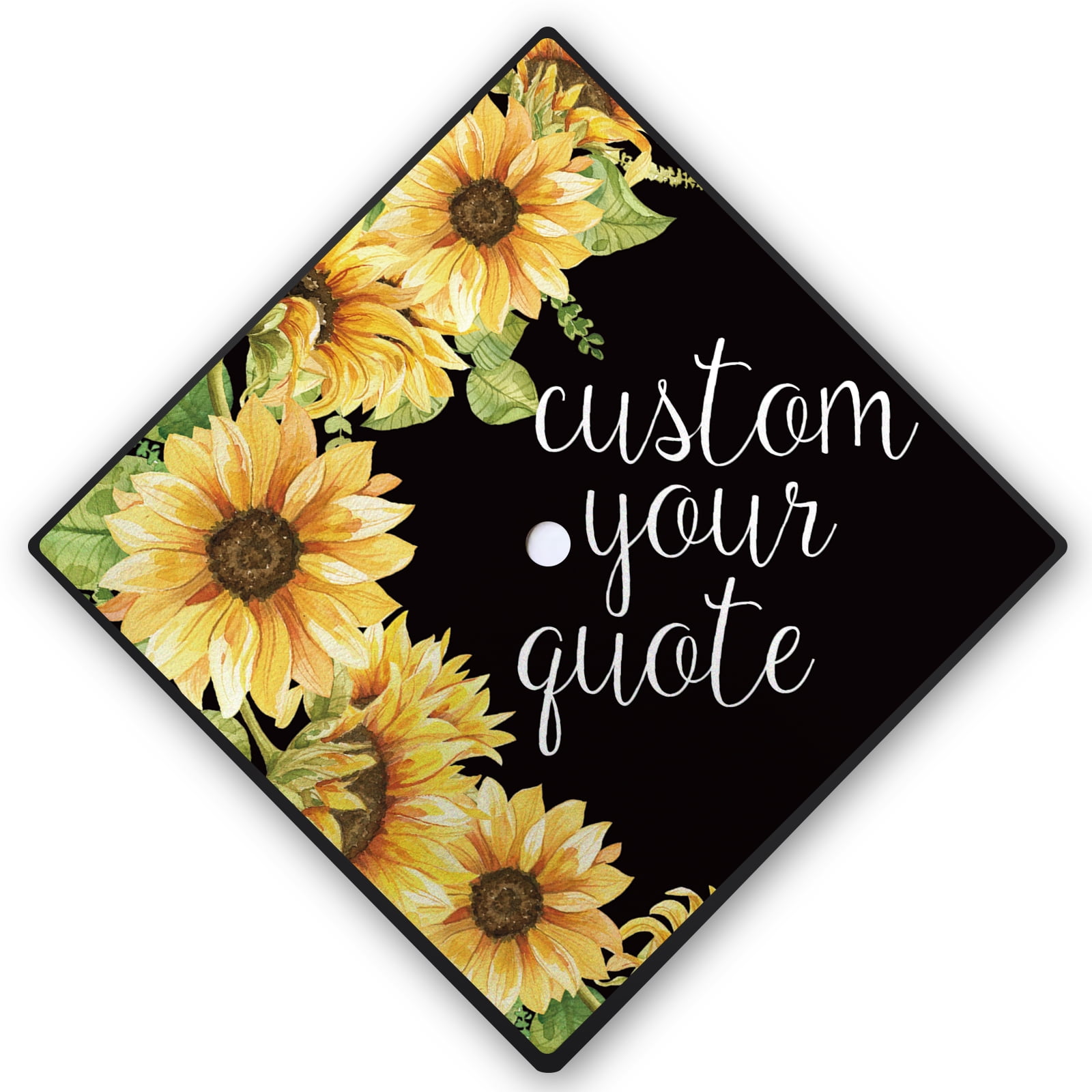 KAINSY Feraurae Personalized Grad Cap Decor, Custom Quote Flowers for ...