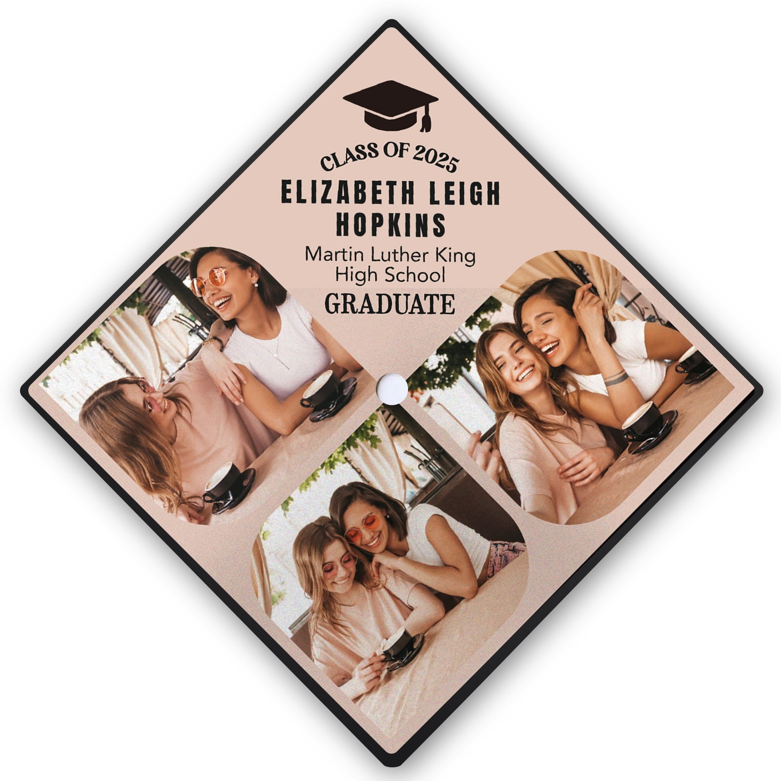 KAINSY Feraurae Personalized Photo Grad Cap Decorations for Her Him ...