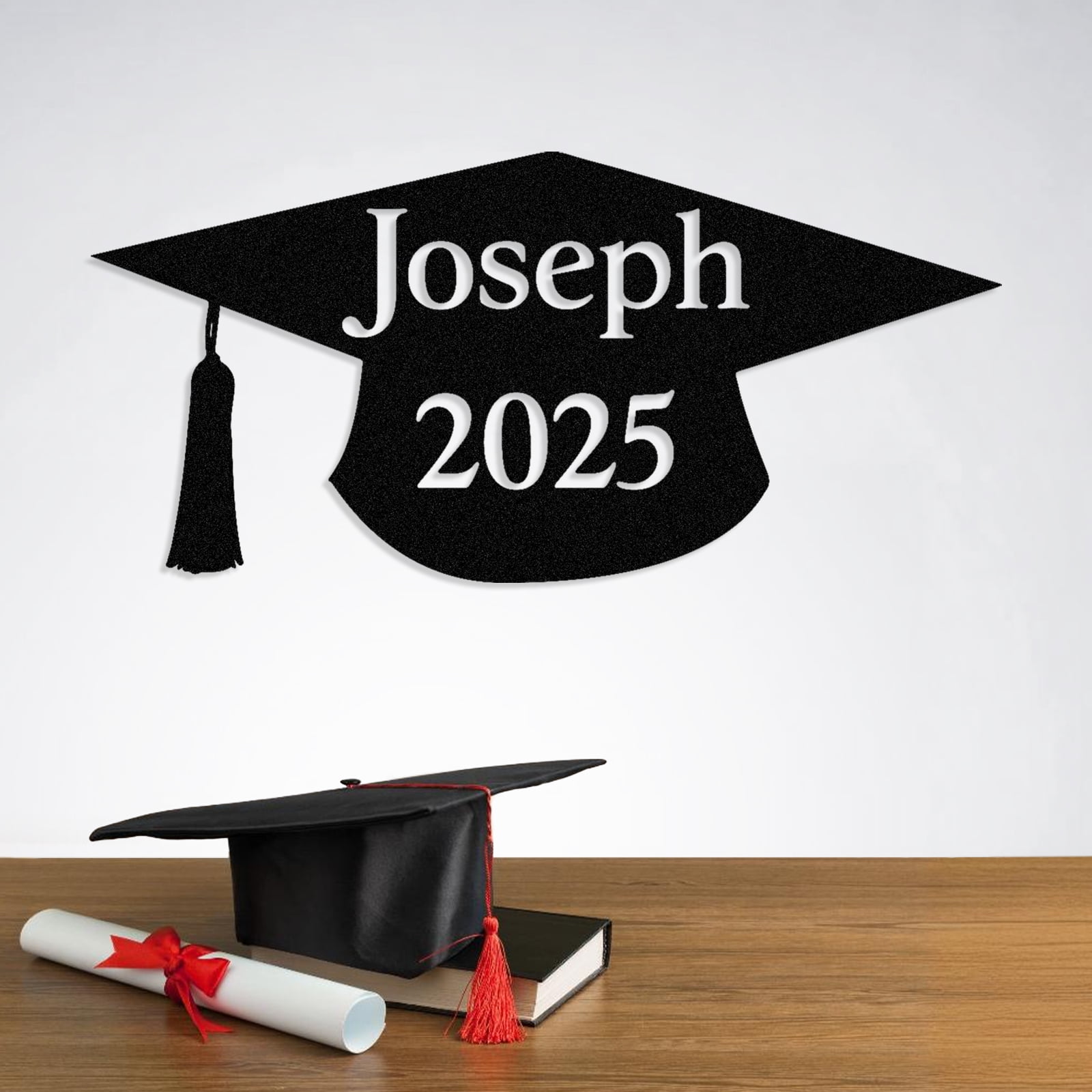 KAINSY Metal Signs Customized, Personalized 2025 Grad Sign, Black ...