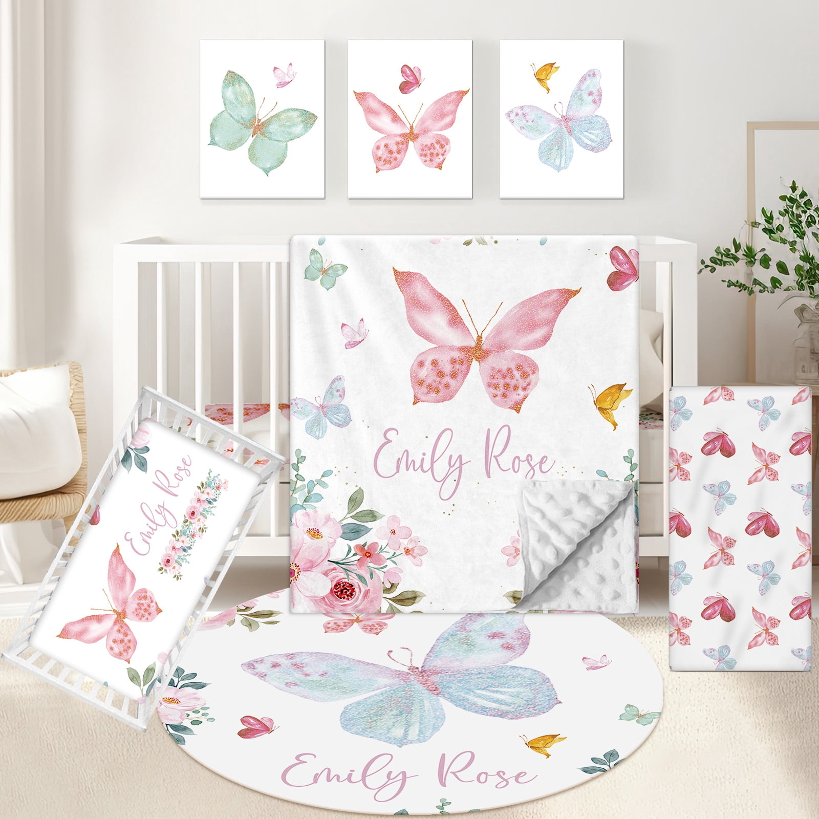 KAINSY Personalized Crib Bedding Set,5 Pcs Custom Name Baby Crib Sets ...